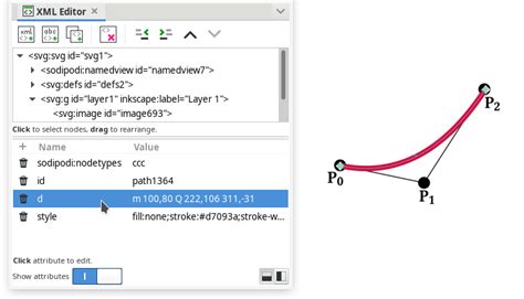 how to draw a quadratic cubic bezier curve in inkscape graphic