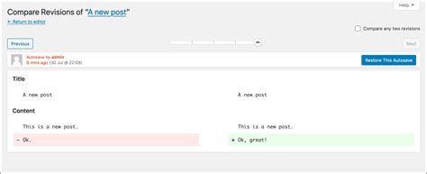 missing update post action when there s an autosave · issue 16053