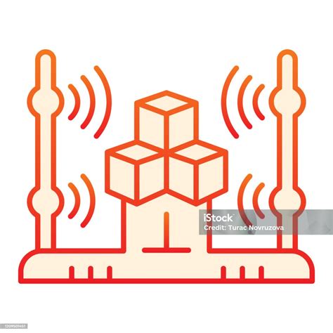 3d 스캐닝 시스템 플랫 아이콘 트렌디 한 플랫 스타일의 3d 스캐너 오렌지 아이콘입니다 3d 큐브 스캔 디자인 그라데이션 스타일 디자인 웹 및 응용 프로그램을 위해 설계