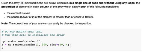 Solved Given The Array B Initialised In The Cell Below