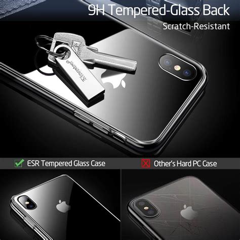 Esr Iphone Xs Case Glass Case For Iphone 78 9h Tempered Glass Back