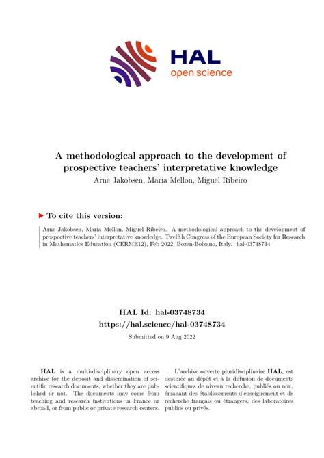 Pdf A Methodological Approach To The Development Of Prospective Teachers Interpretative