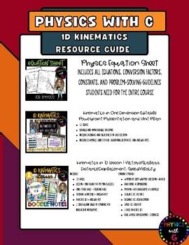 Kinematics In D Physics With G Resources Guide By Physics With G