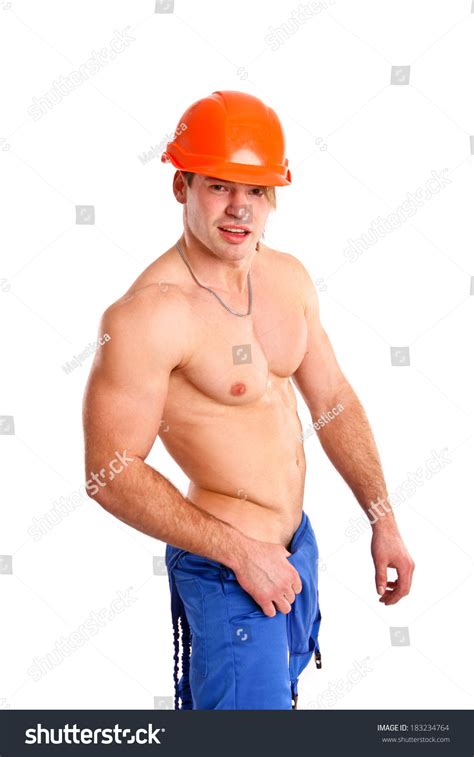 Sexy Naked Mechanic Posing On White Stock Photo Shutterstock
