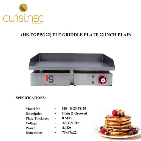 Hs Egppg22 Ele Griddle Plate 22 Inch Plain The Cuisinec