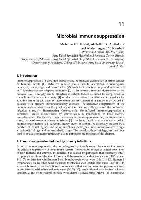 PDF Microbial Immunosuppression