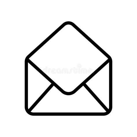 Outline Open Empty Email Icon Editable Stroke Stock Vector