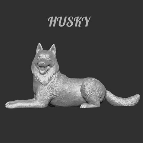 Stl File Lying Husky 🐕 ・3d Printer Model To Download・cults