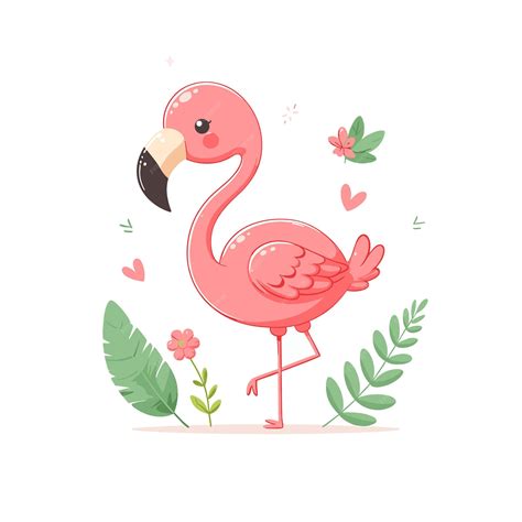 Vector De Dibujos Animados De Flamenco En Fondo Blanco Vector Premium