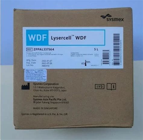 Sysmex Lysercell Wdf Lysercell Packaging Type 5 Liters Model Name