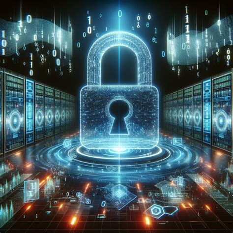 Futuristic Data Security With Digital Padlock And Encryption Ai Art