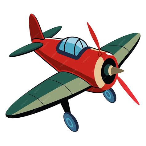 Propeller Plane Clipart Cartoon Style Vector Illustration Premium Ai