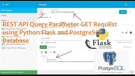 rest api query parameter get request using python flask and postgresql