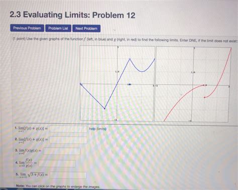 Solved 23 Evaluating Limits Problem 12 Previous Problem