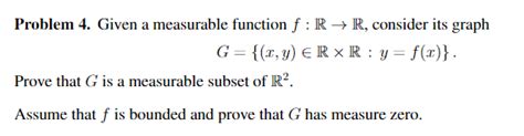 Solved Problem Given A Measurable Function F R R Chegg