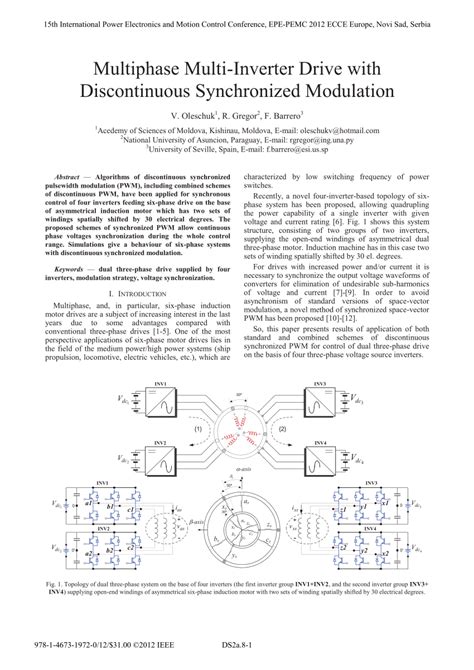 Pdf Multiphase Multi Inverter Drive With Discontinuous Synchronized