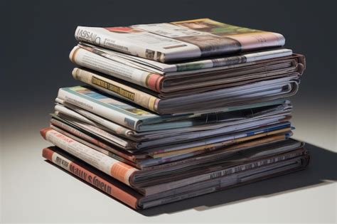 Premium Photo Portable Newspaper Folder Stack Generate Ai