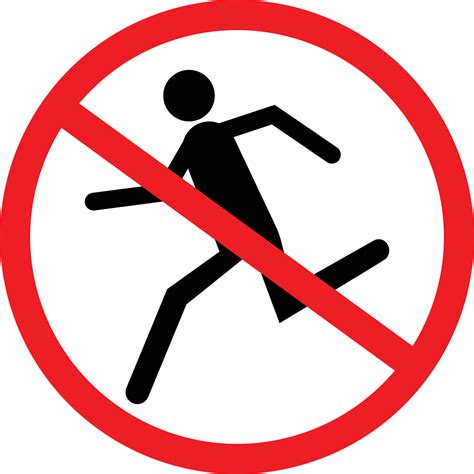 No Running Do Not Run Icon Restriction Sign 25410779 Vector Art At