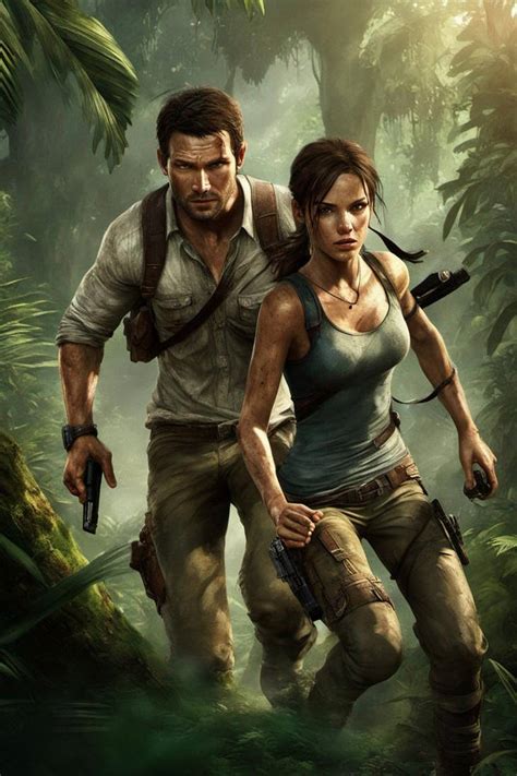 Lara Croft And Nathan Drake Lets Go By Alienfodder On Deviantart