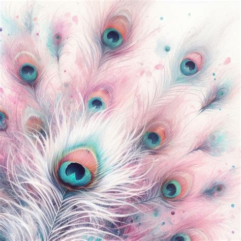Premium Photo Fluffy Cute Peacock Feather Pattern