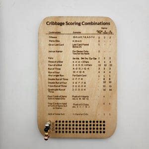 Birch Wood Cribbage Scorecard Game Night Score Tracker Etsy