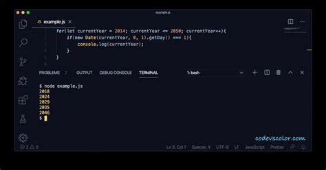 Javascript Program To Find All Years In A Range With First January