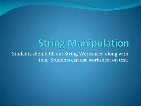 Ppt String Manipulation Powerpoint Presentation Free Download Id