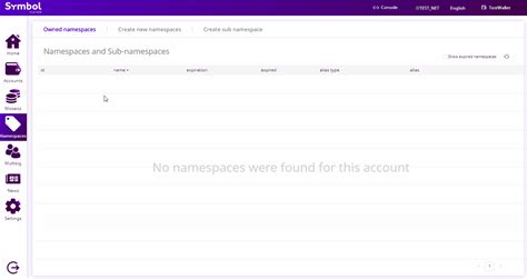Registering A Namespace Symbol Documentation