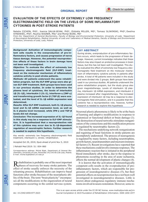 Pdf Evaluation Of The Effects Of Extremely Low Frequency Electromagnetic Field On The Levels