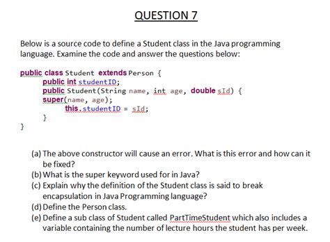 Solved QUESTION Below Is A Source Code To Define A Student Chegg