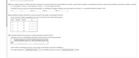 Solved Consider The Following Time Series Data A Choose