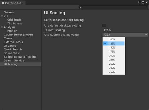 Unity UI Scaling: 유니티 메뉴 폰트 크기 변경