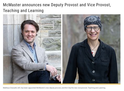 Mcmaster Announces New Deputy Provost And Vice Provost Teaching And Learning The Latin
