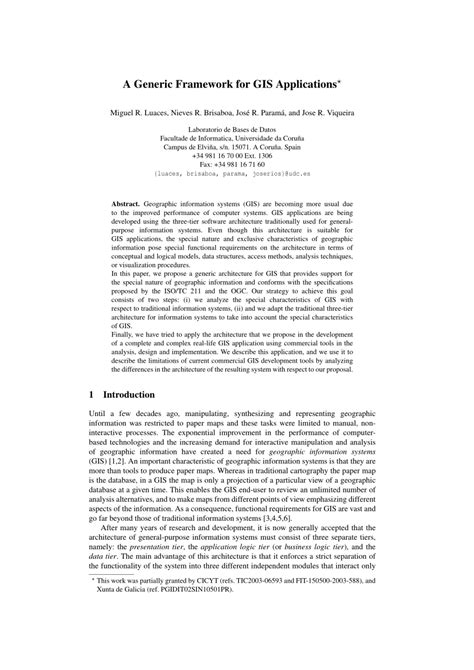 pdf a generic framework for gis applications
