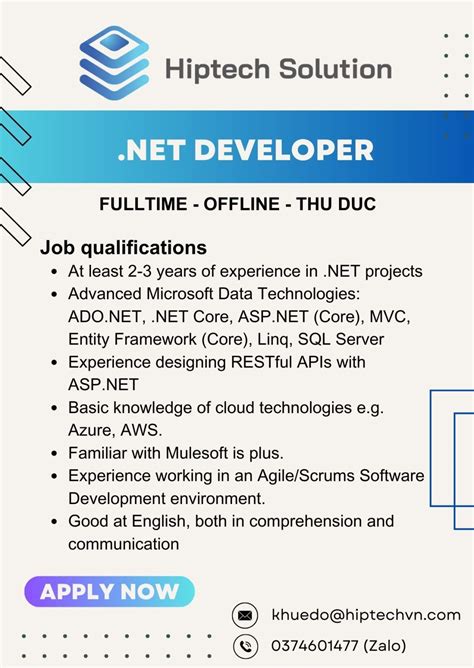 Khue Do On Linkedin Hiptech Fulltime Offline Netdeveloper