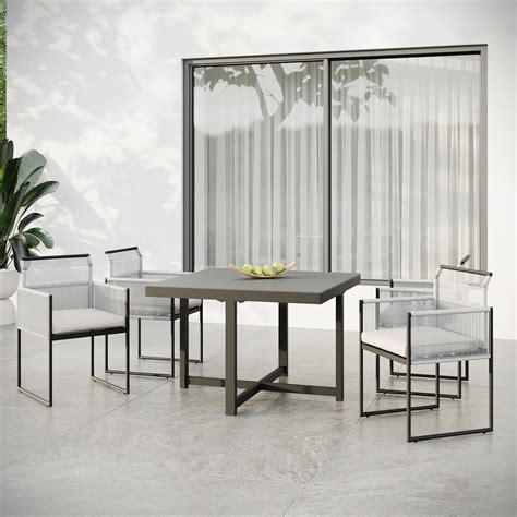 Набор обеденной мебели Naterial Compass стальпластик темно серый стол и 4 стула ️ купить по