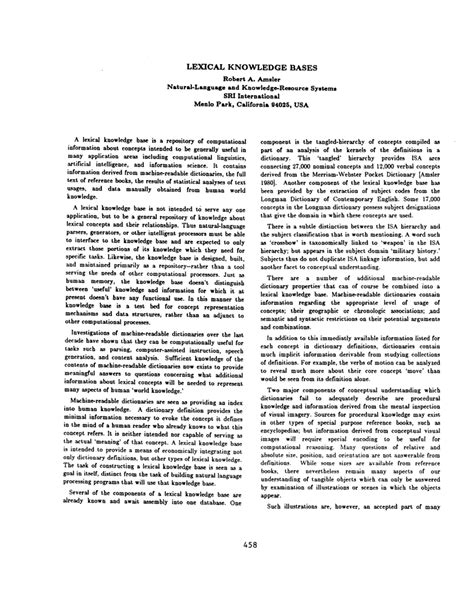 Pdf Lexical Knowledge Bases