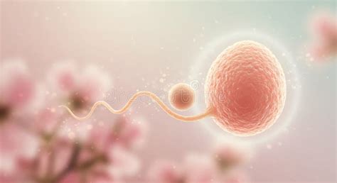 Human Egg Cell Fertilization By Sperm Microscopic View Of Conception