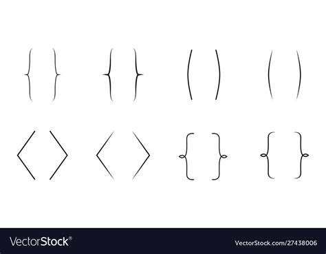 Different Brackets Set Royalty Free Vector Image
