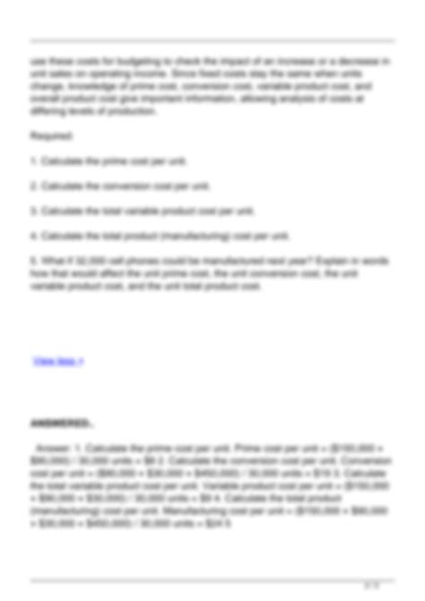 Solution Solved The How And Why Of Calculating Prime Cost Conversion
