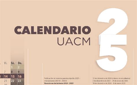 Uacm Calendario Uacm 2025 Coordinación Académica Uacm Facebook