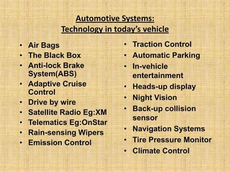 embedded systems in automobile pptx