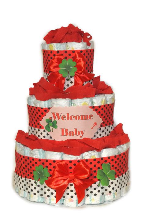 Windeltorte Geschenk Zur Geburt Windelgeschenk Für Mädchen Marienkäfer Geschenketorten