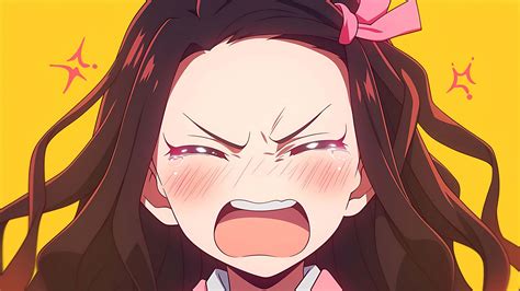 Angry Nezuko Yellow Desktop Wallpaper Anime Backgrounds In K
