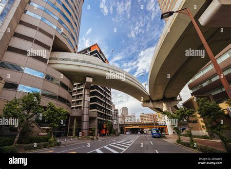 Osaka Japan September 25 2024 The Famous Highway Thru A Building The Off Ramp For The