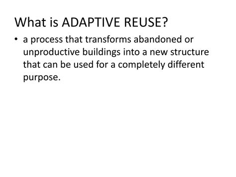 SOLUTION Adaptive Reuse In Architecture Studypool