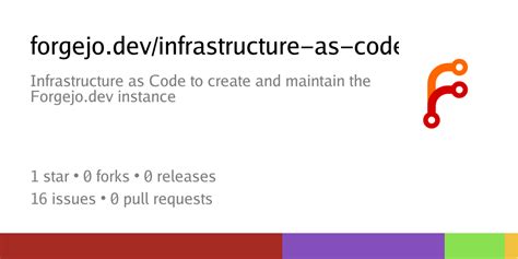 Forgejodevinfrastructure As Code Infrastructure As Code To Create And Maintain The Forgejo