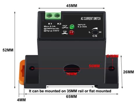 current sensing switch 0 2a 30a no nc