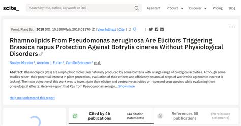 Rhamnolipids From Pseudomonas Aeruginosa Are Elicitors Triggering Brassica Napus Protection