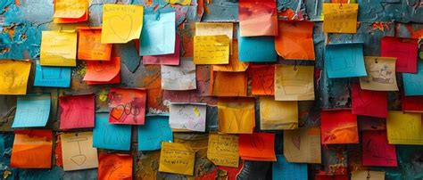 Creative Brainstorming Session With Colorful Sticky Notes Premium Ai Generated Image